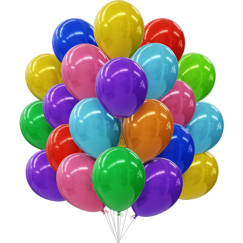 Воздушные шарики с гелием 15шт. 30 см.