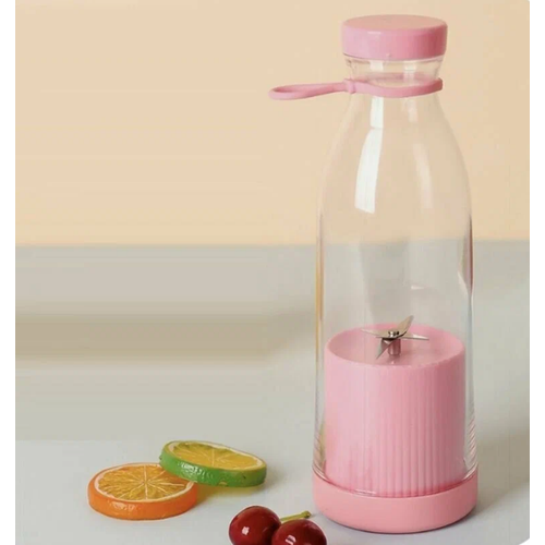 Блендер бутылка, портативный измельчитель для смузи, розовый, 350мл