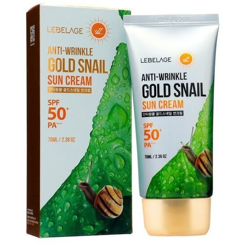 Солнцезащитный крем Lebelage антивозрастной, с муцином улитки SPF50+, 70 мл