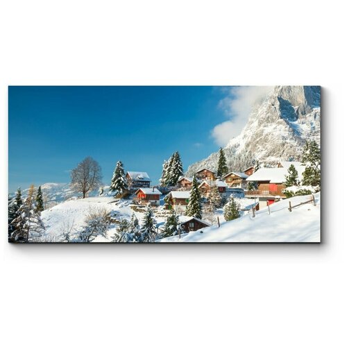 Модульная картина Зимняя Швейцария 50x25