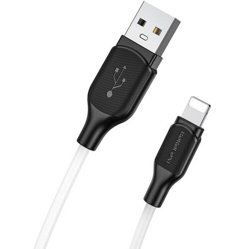 Кабель Borofone BX42, Lightning - USB, 2.4 А, 1 м, TPE оплётка, белый