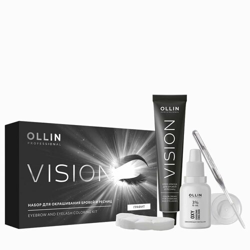 Ollin Professional Набор для окрашивания бровей и ресниц VISION, Графит, 40 мл