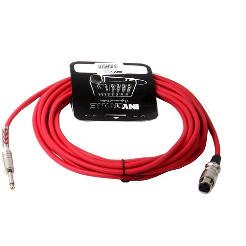 Invotone ACM1006R Микрофонный кабель, mono jack 6,3 — XLR3F, длина 6 м (красный)