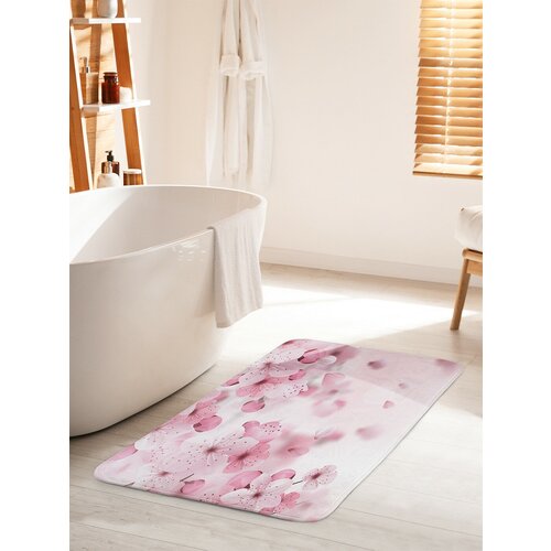 Коврик для ванной комнаты и туалета противоскользящий JoyArty "Лепестки цветов" 60х100 см