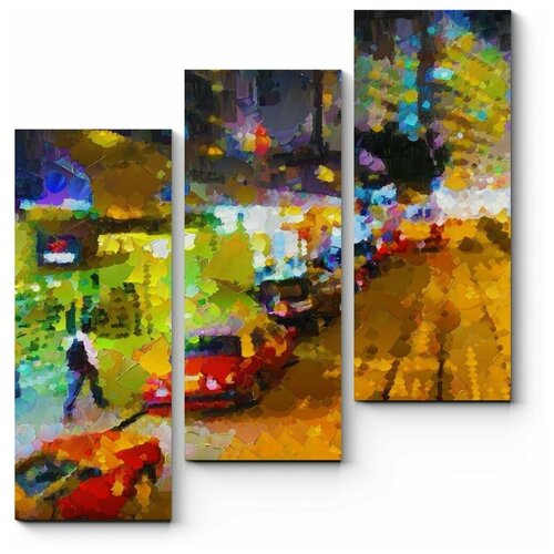 Модульная картина На улицах Гонконга 110x117