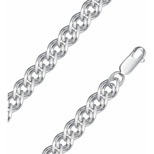 Цепь Krastsvetmet Цепь из серебра НЦ22-200-3 диаметром проволоки 0,4, серебро, 925 проба, родирование, длина 55 см, средний вес 3.83 г, серебряный