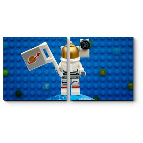 Модульная картина Лего-космонавт 50x25