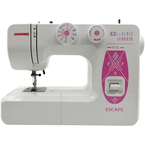 Швейная машина Janome Escape V-12, белый/фуксия