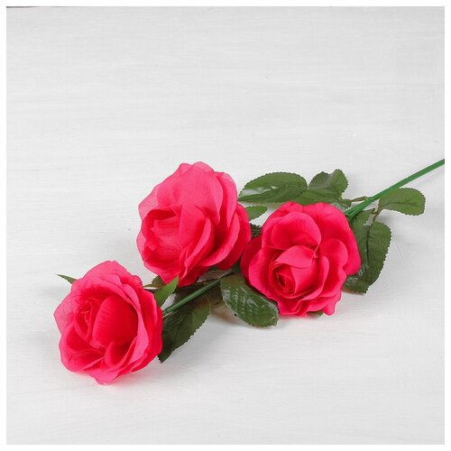 Цветы искусственные "Роза Жанна" 10х61 см, малиновый