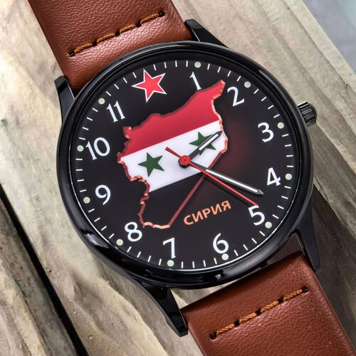 Наручные часы командирские мужские "Сирия", коричневый