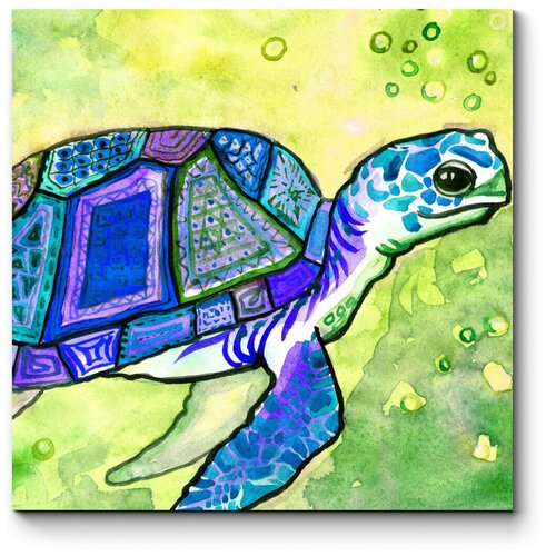 Модульная картина Голубая черепаха 30x30