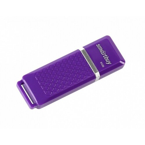 Флешка Quartz series Violet, 8 Гб, USB 2.0, чт до 25 Мб/с, зап до 15 Мб/с, фиолетовая