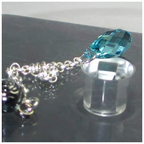 Колье AV Jewelry, кристаллы Swarovski, длина 47 см, серебряный, голубой