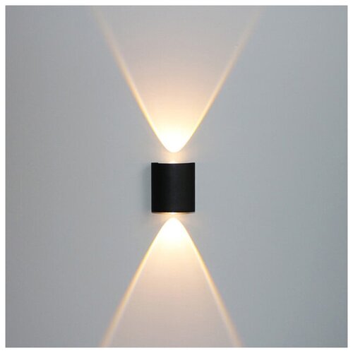 Бра, Светильник настенный LED Flylight GT260 / Лампа на стену - 2 Вт, свет тёплый, плафон черный матовый