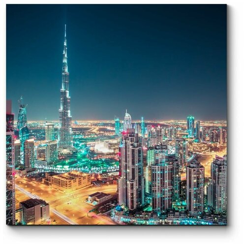 Модульная картина Сияющие огни Дубая 50x50