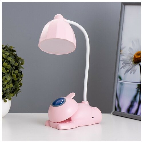 Настольная лампа "Робот" LED 5Вт USB АКБ розовый 11,8х7,8х31 см