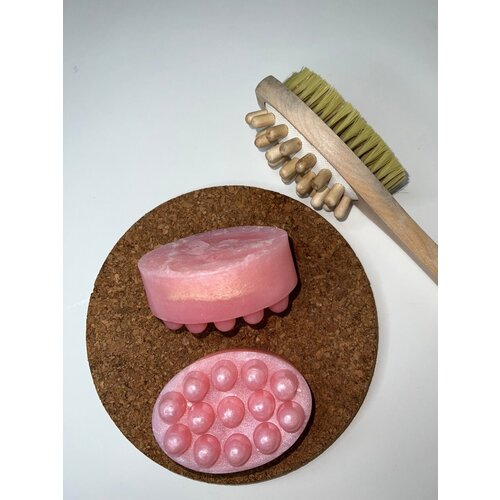 Barbi массажное антицеллюлитное мыло с люфой розовое