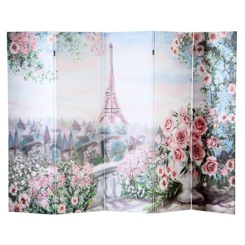 Ширма "Картина маслом. Розы и Париж", 250 х 160 см