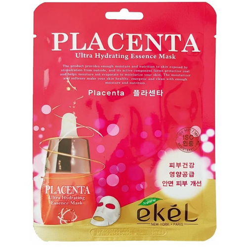 Экель / Ekel - Тканевая маска для лица Placenta Ultra Hydrating Essense с плацентой 25 г