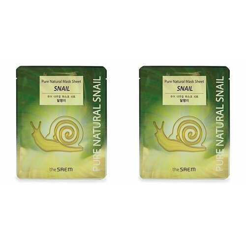 The Saem Маска тканевая Pure Natural Mask Sheet Snail 20мл,2 шт