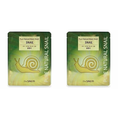 The Saem Маска тканевая Pure Natural Mask Sheet Snail 20мл,2 шт