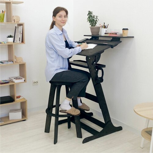 Письменный стол Хронос XL и барный стул на рост 150-180 см, комплект