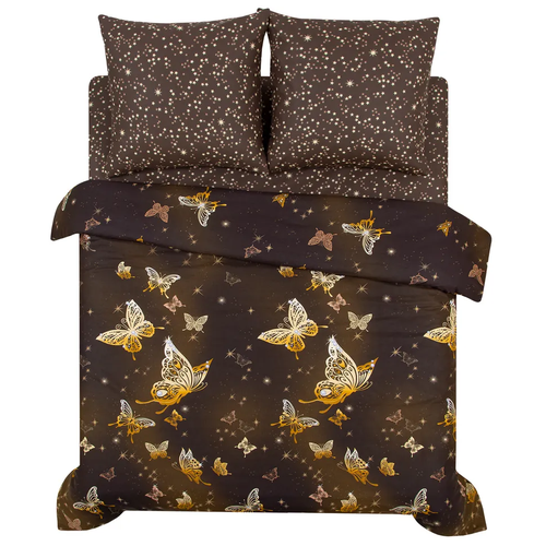 Комплект постельного белья АртПостель "Инфинити" 1,5 спальный, бязь, коричневый, бабочки