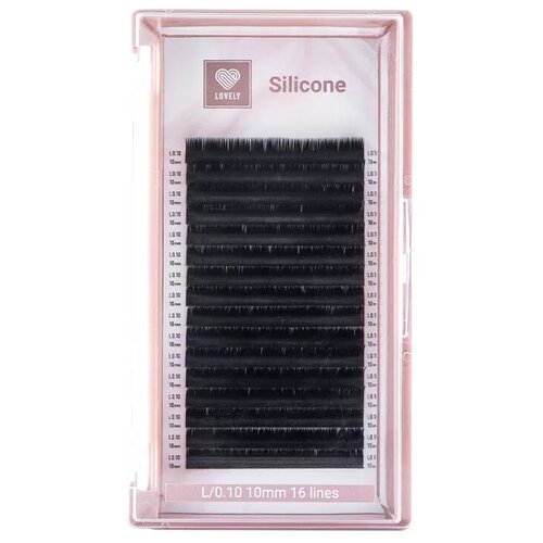 Ресницы Silicone - 16 линий (С 0.07 11мм) розовая палетка