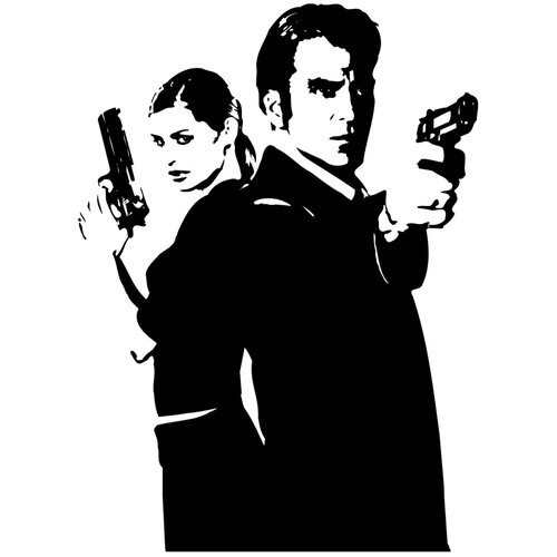 Постер / Плакат / Картина Max Payne. Макс и Мона 50х70 см в раме