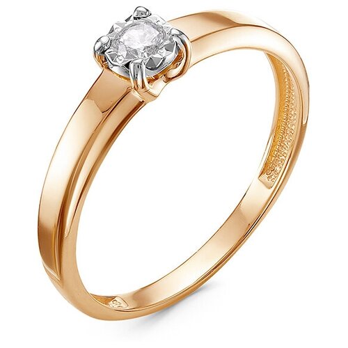 Кольцо помолвочное Diamant online, золото, 585 проба, фианит, размер 18