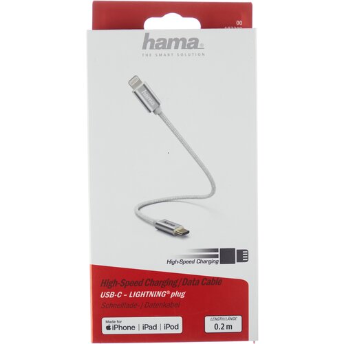 Кабель Hama 00187209 USB Type-C (m)-Lightning (m) 0.2 м, белый