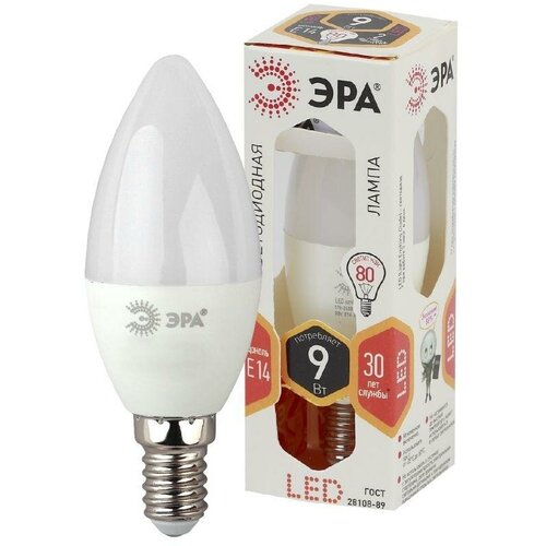 Лампа светодиодная B35-9w-827-E14 свеча 720лм ЭРА Б0027969 (упаковка 5 шт)