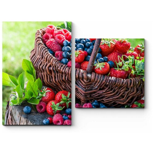 Модульная картина Корзинка с ягодами 60x45