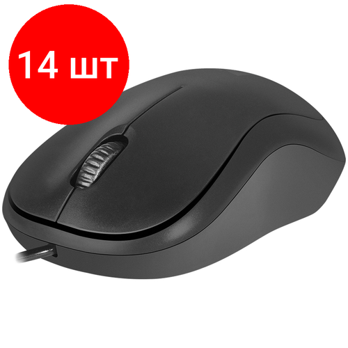 Комплект 14 шт, Мышь Defender Patch MS-759, USB, черный, 2btn+Roll