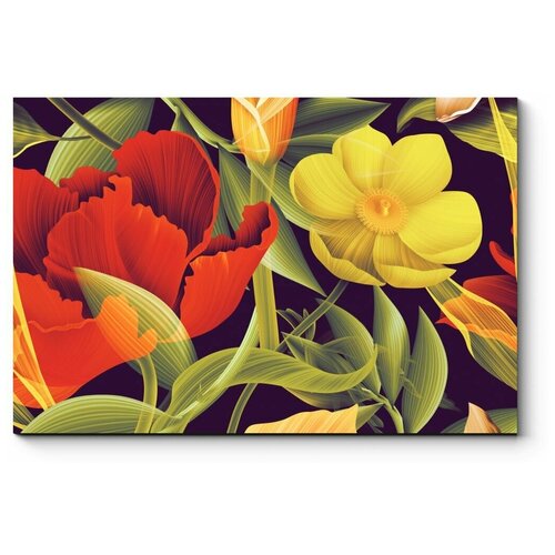 Модульная картина Необычные тропические цветы120x80