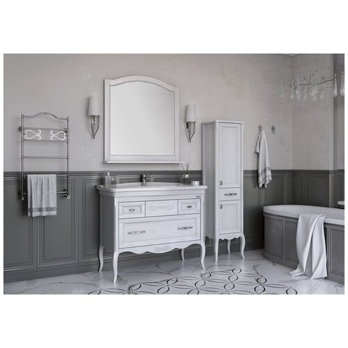 Мебель для ванной ASB-Woodline Модерн 105 (Патина серебро)
