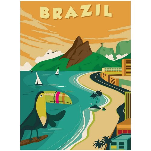 Постер / Плакат / Картина Бразилия 60х90 см в раме