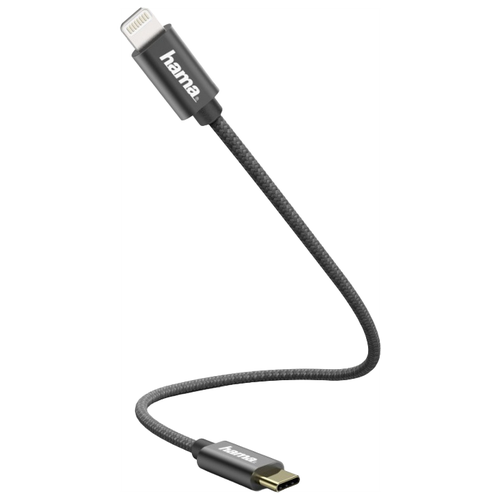Кабель HAMA USB Type-C - Apple Lightning, 0.2 м, черный