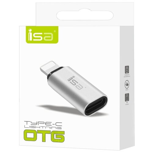 Переходник USB Type C на Apple Lightning 8 pin, алюминий, ISA p-04