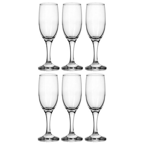 Набор бокалов Pasabahce для шампанского, "Бистро", 190 мл, 6 шт (44419B)