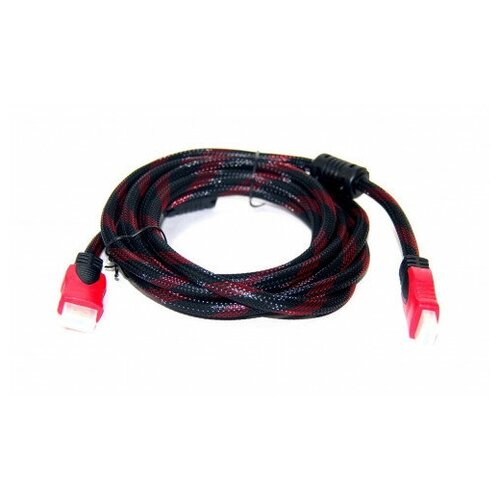 HDMI кабель 3 метра в защитной черно-красной оплетки 1.4