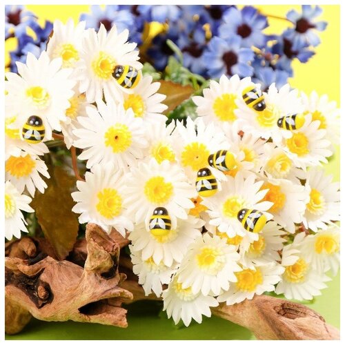 Декор флористический «Пчёлы», 10 шт, 19 х 14 мм