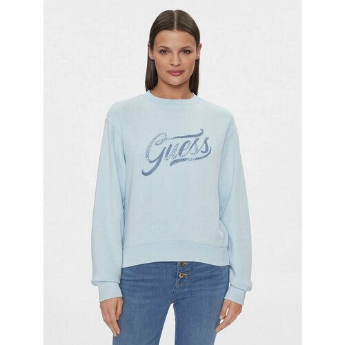 Свитшот GUESS, размер L [INT], голубой