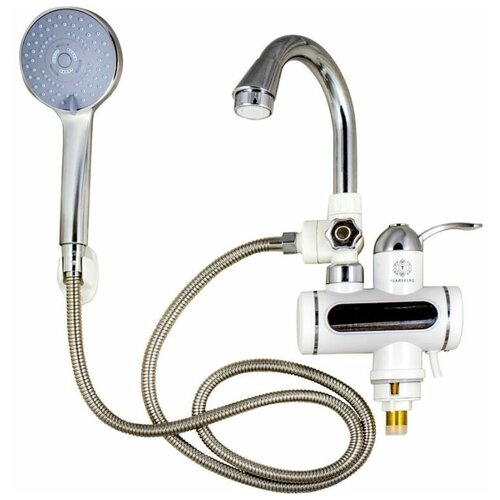 Водонагреватель проточный электрический/ Компактный проточный электрический кран водонагреватель с душем
