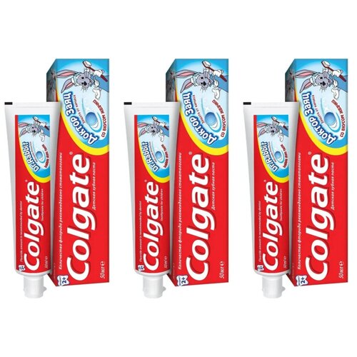 Colgate Детская зубная паста Доктор Заяц вкус жвачки 50 мл,3 шт