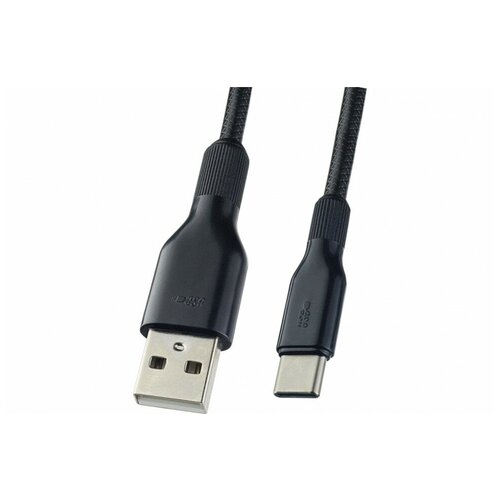 Perfeo Кабель USB2.0 A вилка - USB Type-C вилка, силикон, черный, длина 1 м. U4907