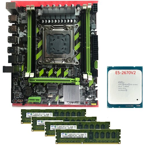 Комплект плата Atermiter X79 RS7 сокет 2011 + процессор десять ядер XEON E5-2670 v2 + 16Гб памяти ДДР3