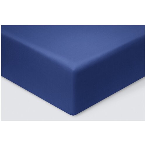 Простынь Ecotex "Моноспейс" 1,5-спальная (150х215 см), сатин - 100% хлопок, темно-синий