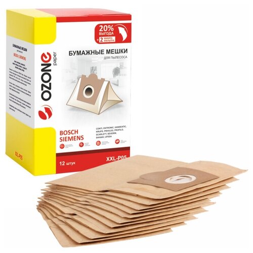 Мешки бумажные 12 шт + 2 микрофильтра для пылесоса BOSCH BSG61600 LOGO