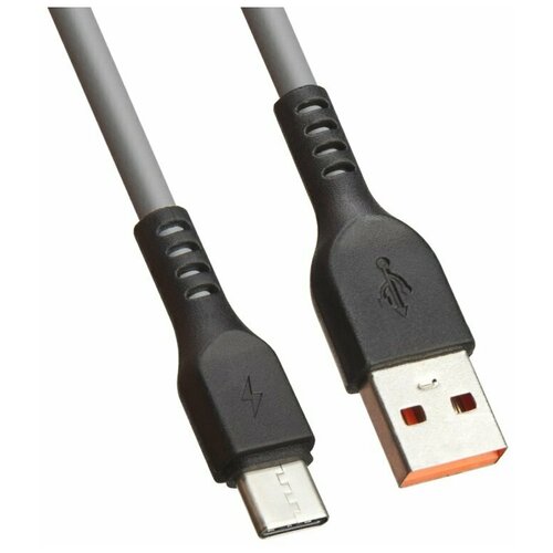 USB кабель "LP" USB Type-C "Extra" TPE (серый/коробка)